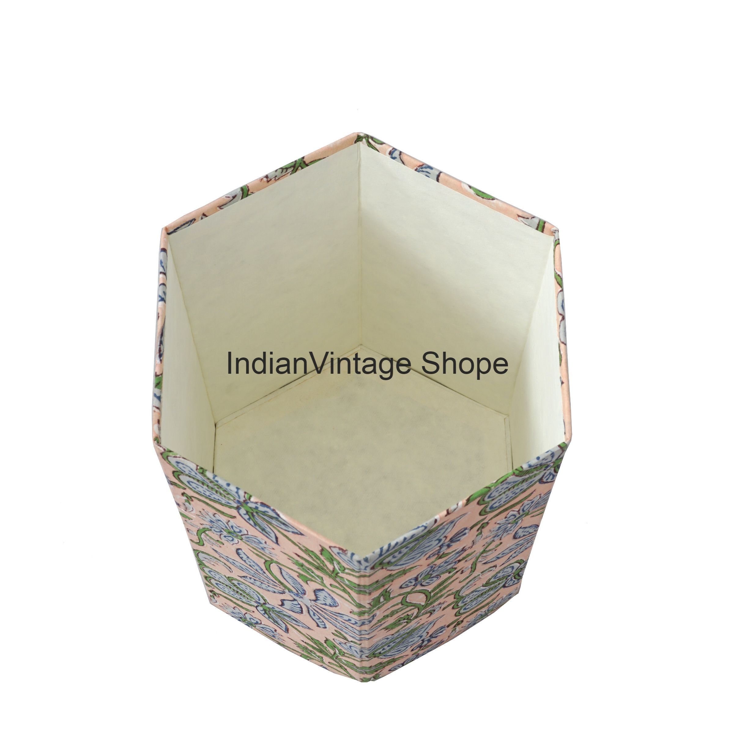 New Waste Bin Study Room Dustbin Hand Block Printed Handmade Home Card ...