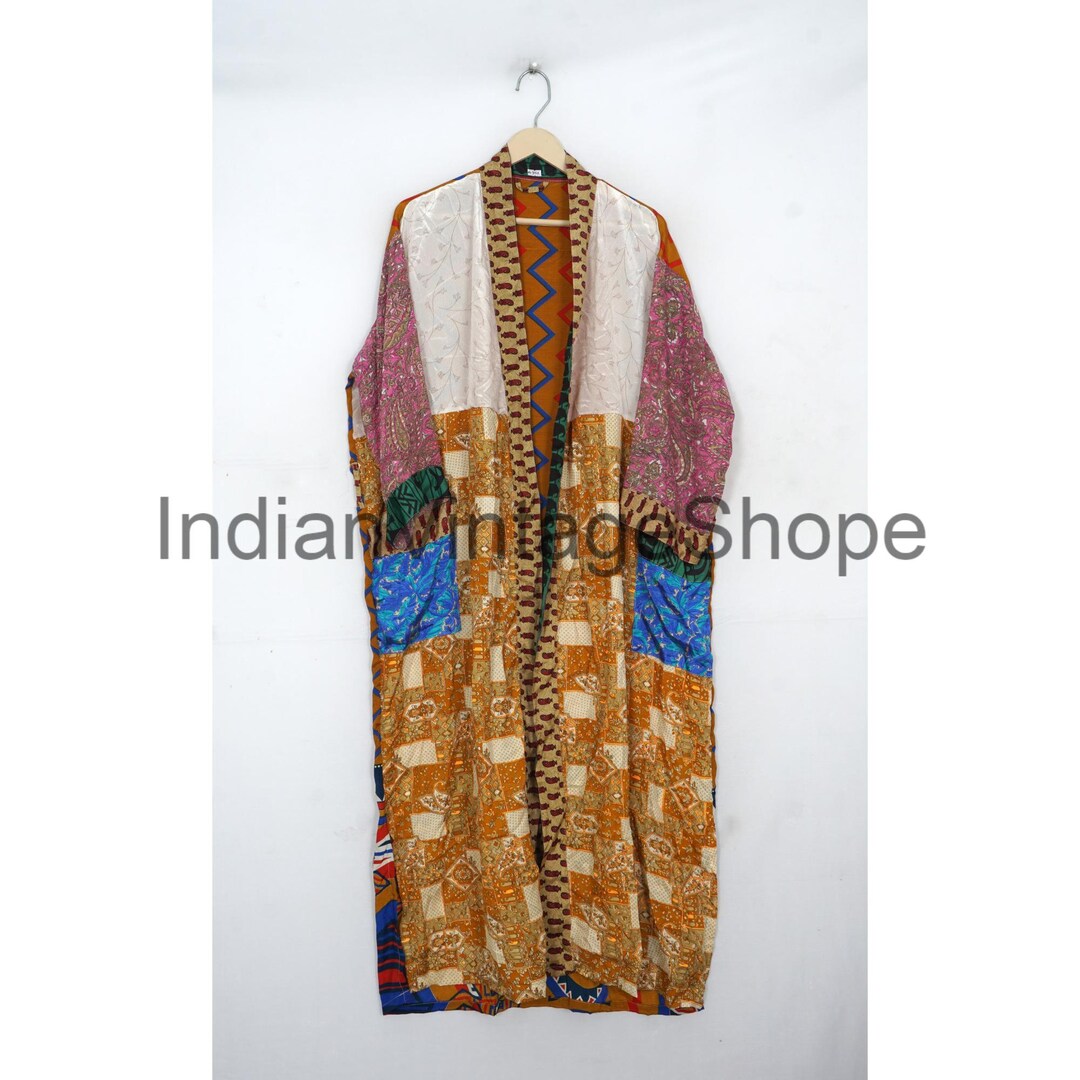 Swim Wear Honeymoon Gown/ Indian Silk Saree Printed/ Bridal Silk Bath ...