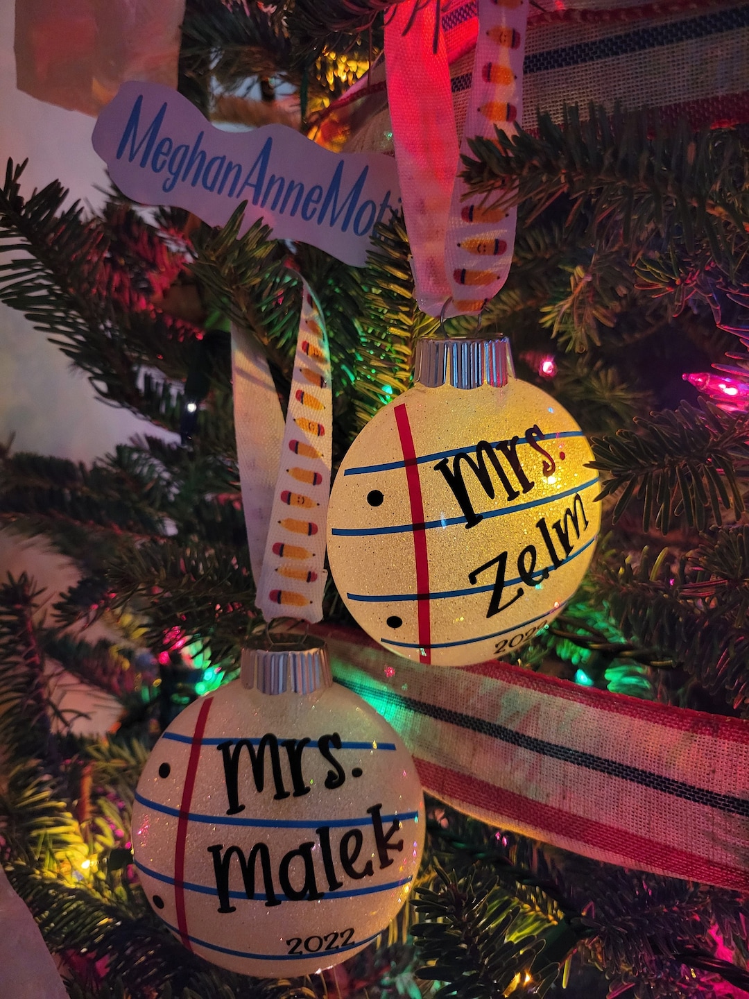 Notebook Paper Teacher Ornament - Etsy