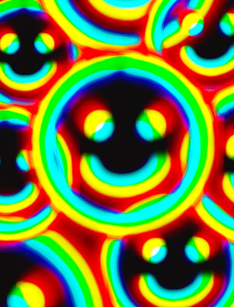 Trippy Rainbow Smiley Faces (digital Download) - Etsy