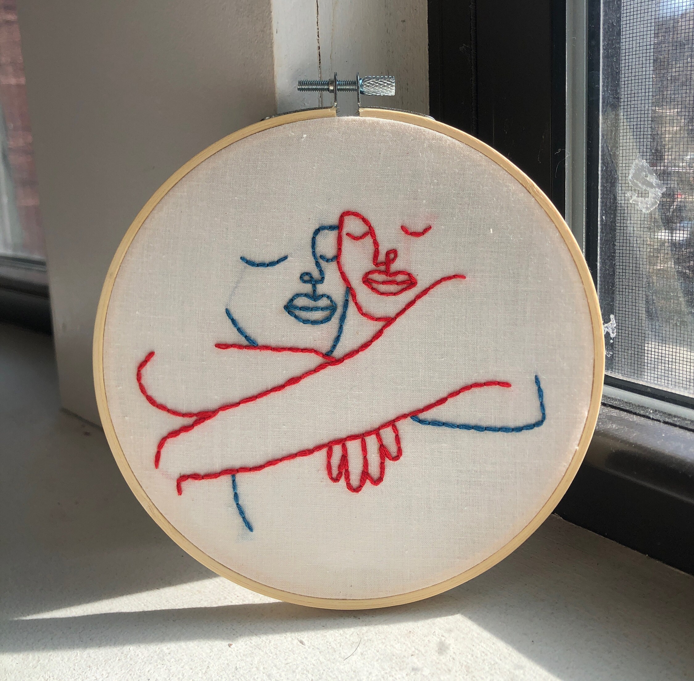 Hand Embroidered 6in Hoop Wall Decoration | Etsy