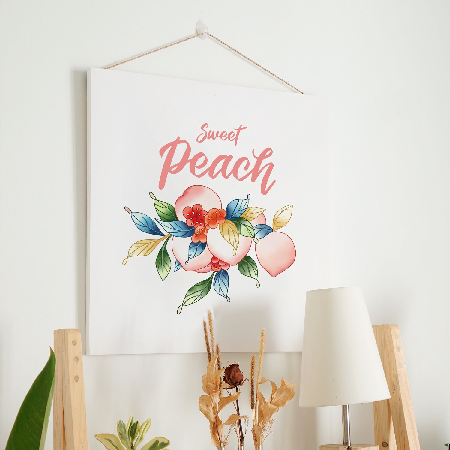 Korean Peach Art / Peach Poster / Fruit Poster / Art Print / Korean Art ...