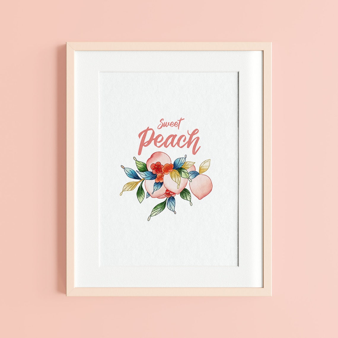 Korean Peach Art / Peach Poster / Fruit Poster / Art Print / Korean Art ...