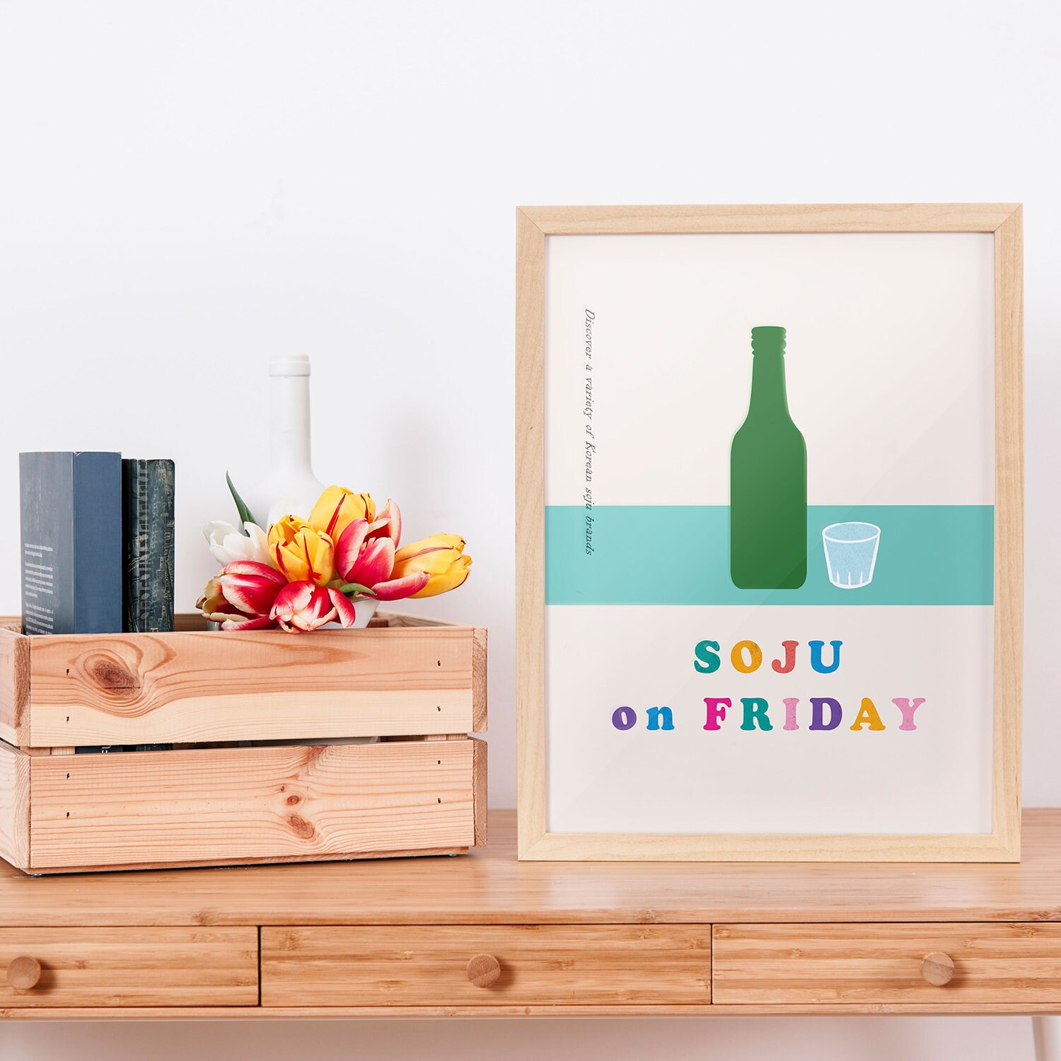 Korean Soju Art Print / Korean Art Wall / Korean Soju Digital - Etsy