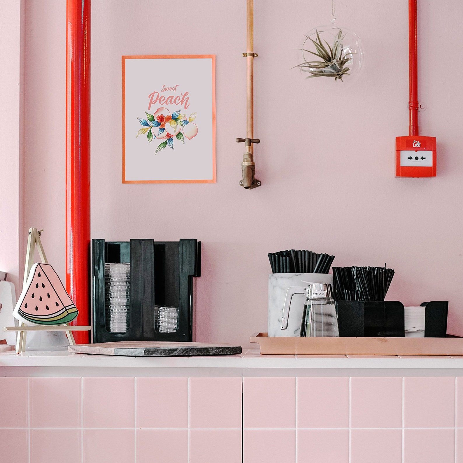 Korean Peach Art / Peach Poster / Fruit Poster / Art Print / - Etsy