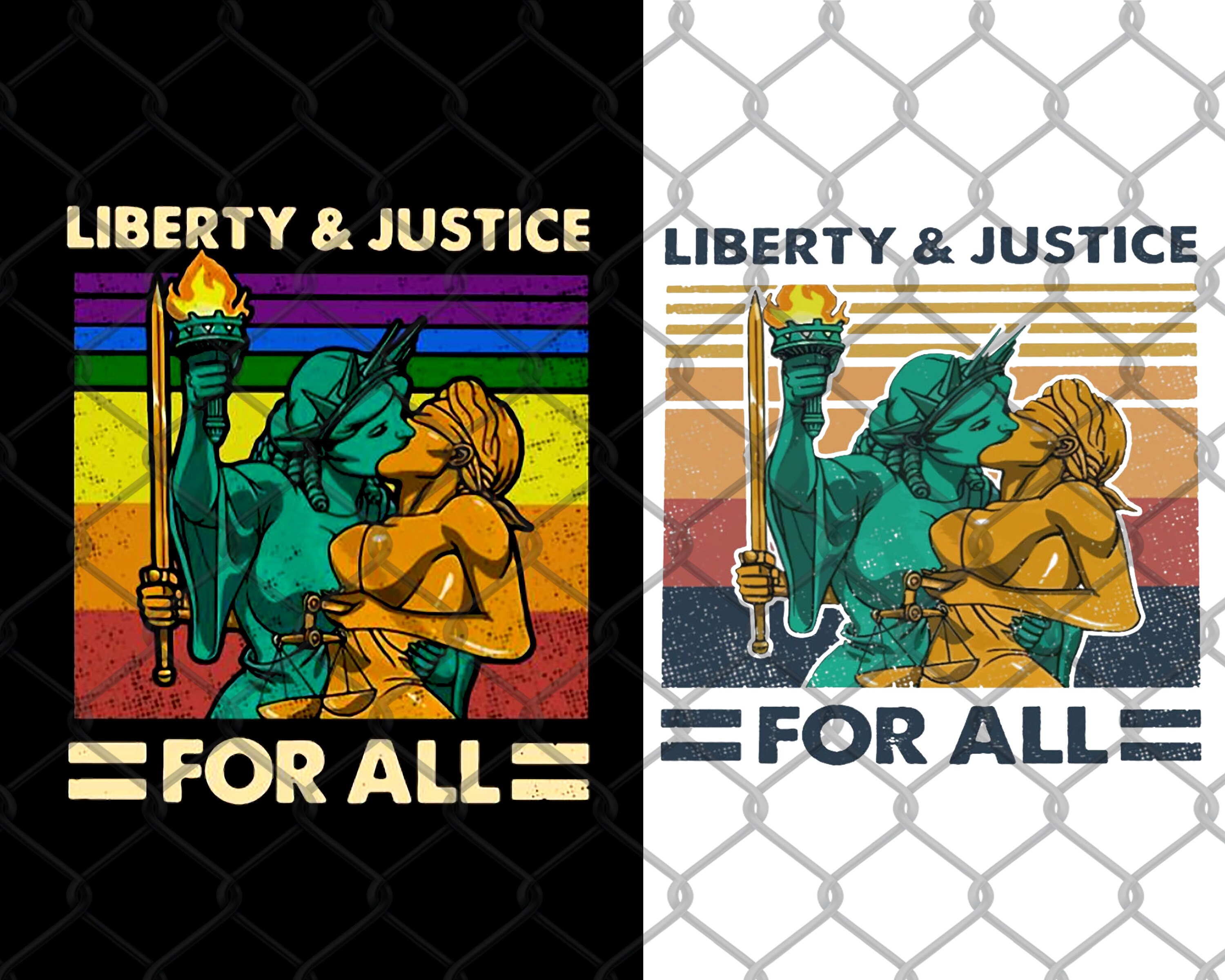 Liberty And Justice For All Lgbt Digital Png File Shirt Etsy