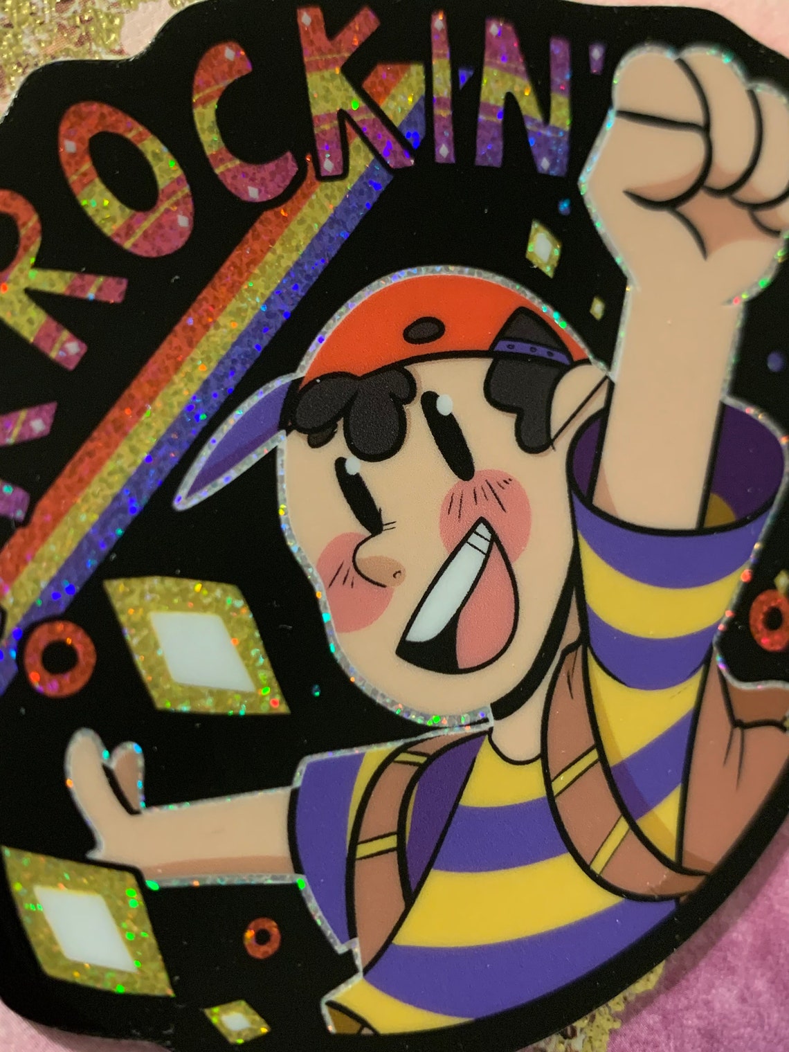 PK Rockin Earthbound Glitter Sticker - Etsy