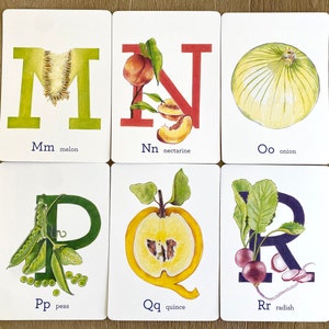 Veggie/fruit ALPHABET Card Set - Etsy