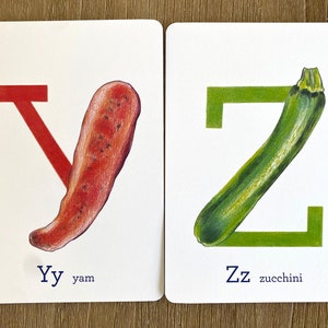 Veggie/fruit ALPHABET Card Set - Etsy