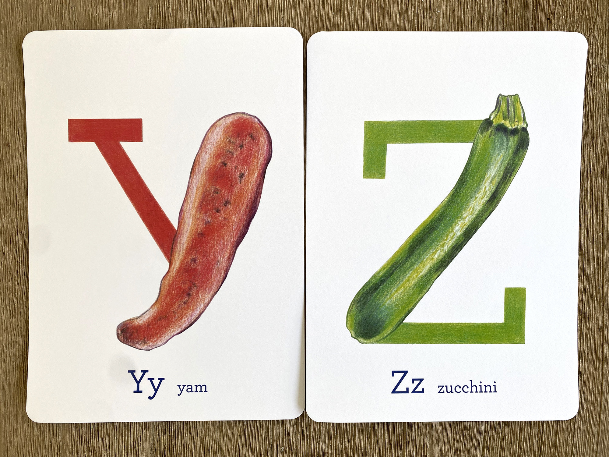 Veggie/fruit ALPHABET Card Set - Etsy