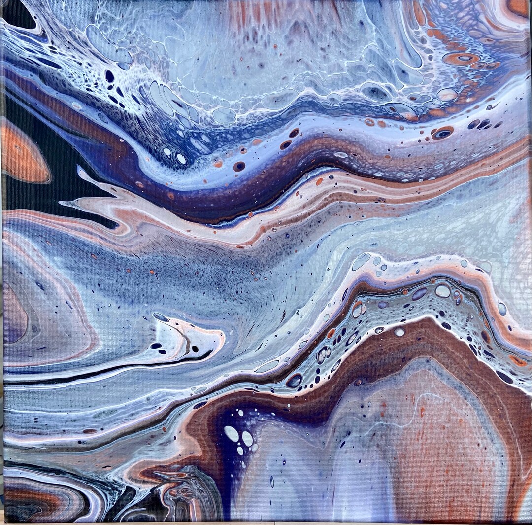 Acrylic Art “flow” by Kristen 14 X 14 Inch Canvas - Etsy