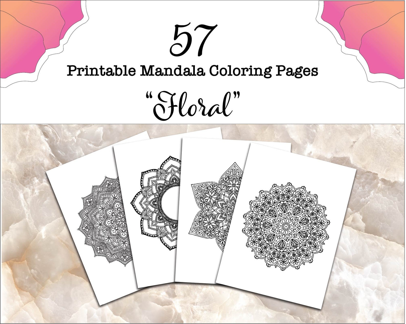 57 Printable Flower Mandala Coloring Pages - Etsy