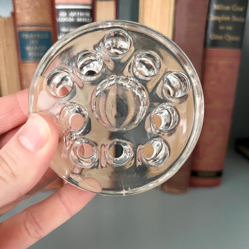 Vintage Glass Flower Frogs | Copper Metal Flower Frog - Etsy