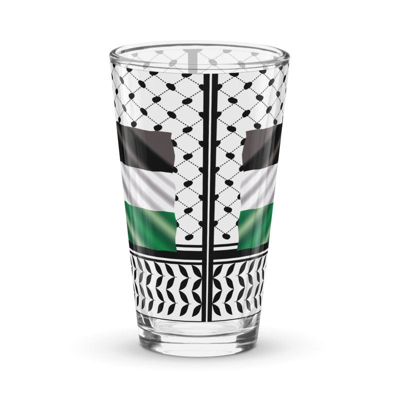 Free Palestine Map Flag Shaker Pint Glass Freepalestine I Stand With ...