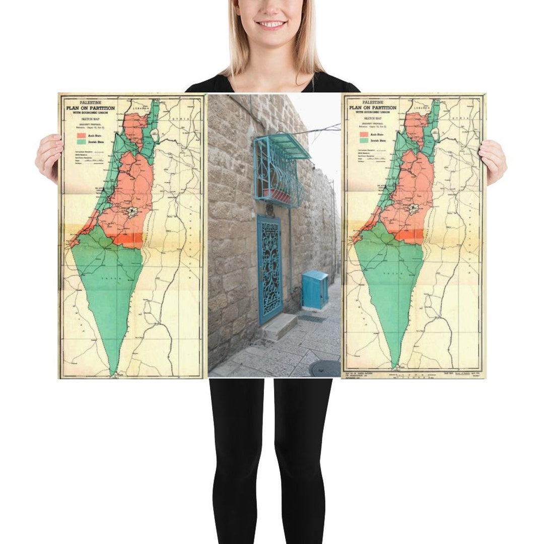 Stand With Palestine- Palestine Plan of Partition Poster With Vintage ...