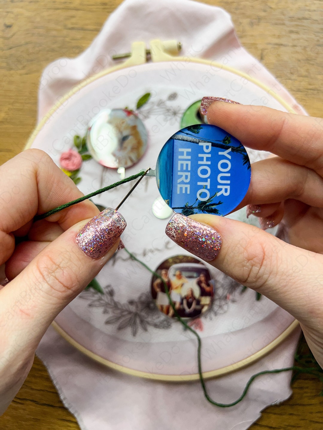 Fully Custom Magnetic Needle Threader Minder Using Your Photo Tapestry Hook Threader Hand ...