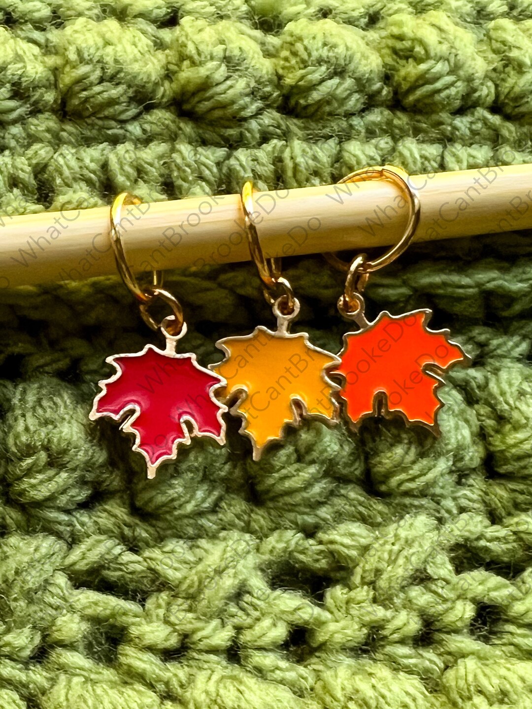 Fall Leaves Knitting Stitch Markers - Set of 3 Pieces - Maple Leaves ...