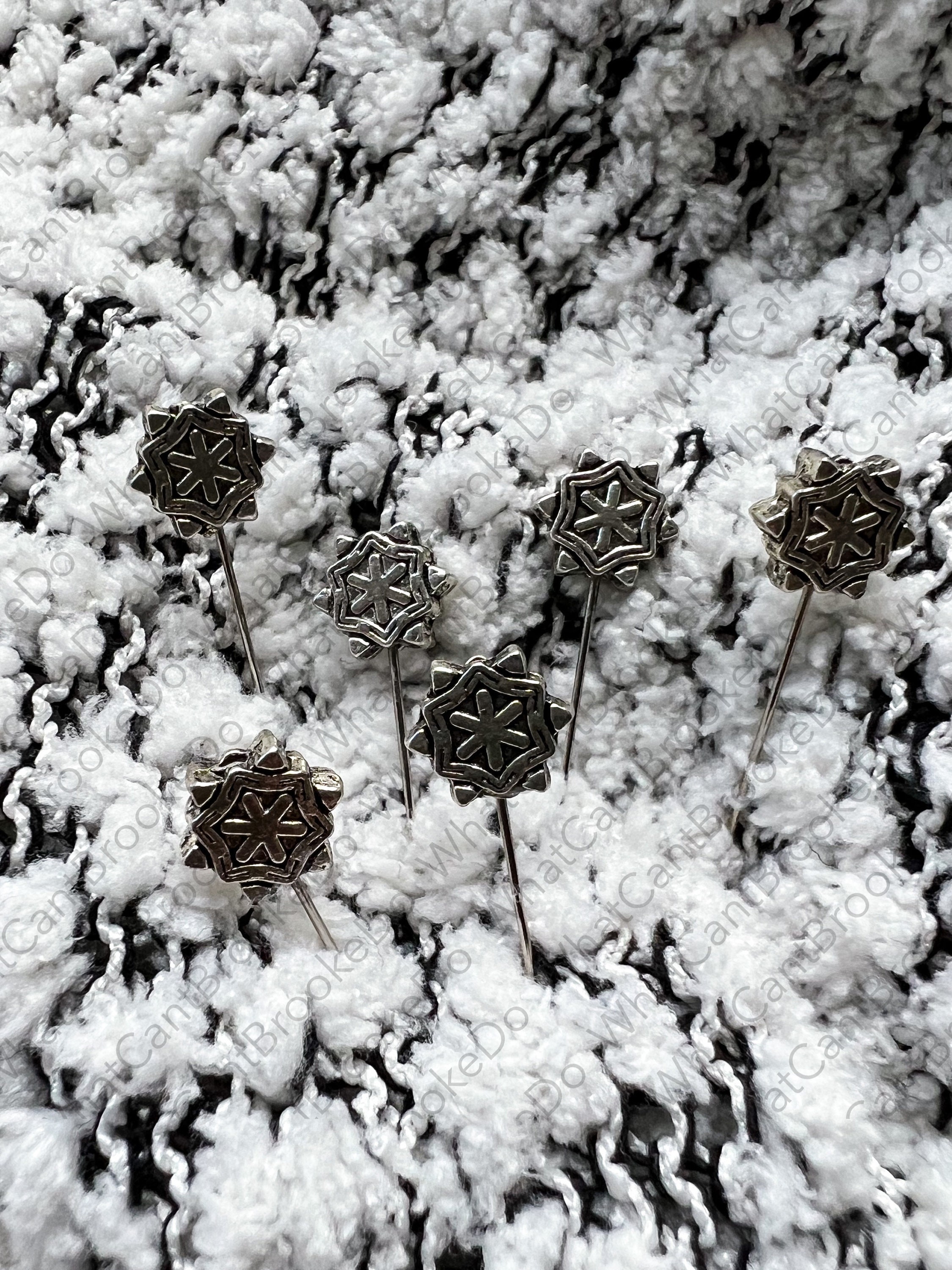 Decorative Snowflake Sewing and Quilting Pins - Cross Stitch Marking ...