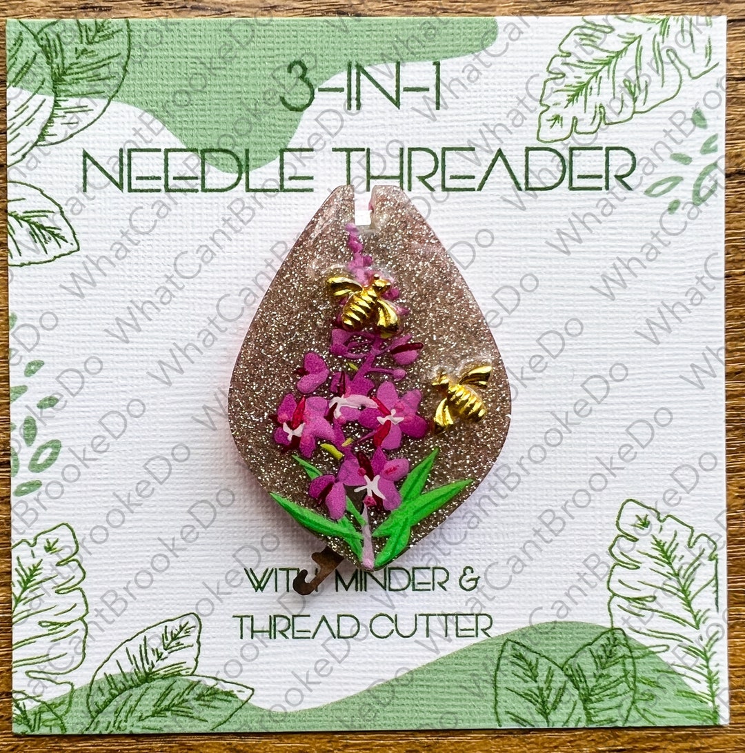 3-in-1 Needle Threader With Minder and Thread Cutter Bees and Fireweed ...