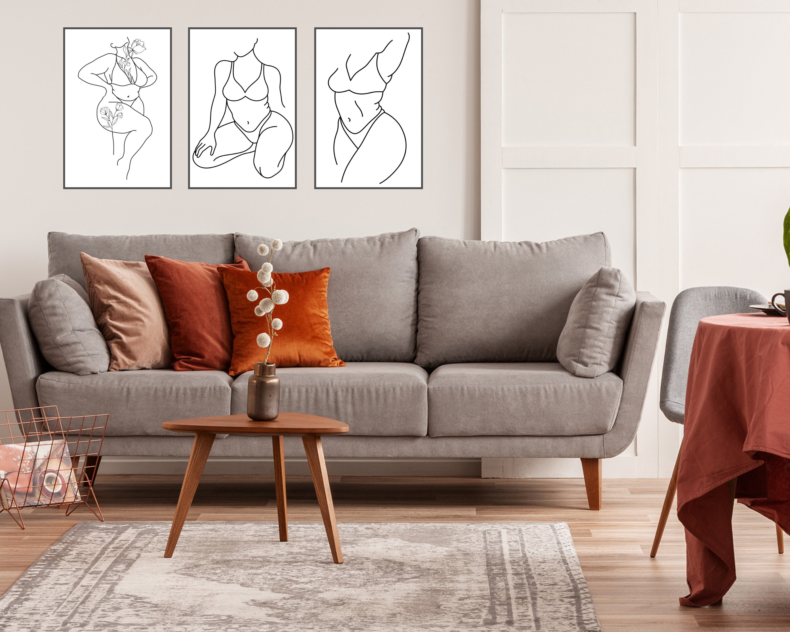 Curvy Woman Body Shape Kneeling Poster/ Wall Art DIGITAL - Etsy