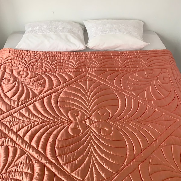 Vintage Satin Bed Spread - Etsy