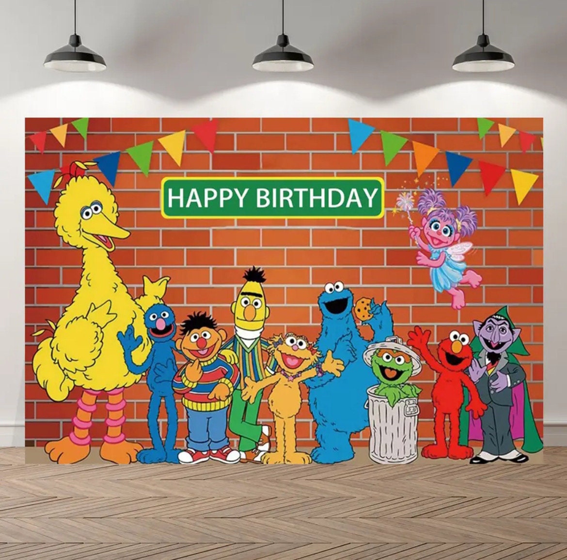 7ftx5ft Sesame Street Brick Wall Birthday Backdrop - Etsy