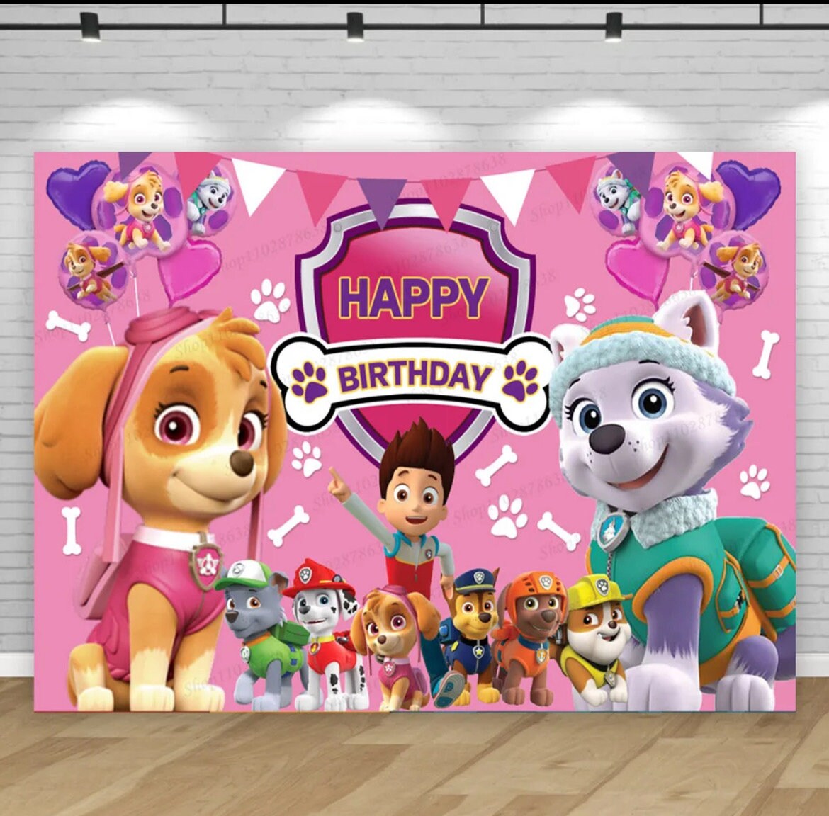 7ftx5ft Paw_patrol SKYE Vinyl Bithday Backdrop - Etsy