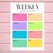 Color Block Weekly Planner US Letter Size/a4 Instant PDF Download - Etsy