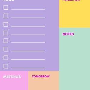 Printable Daily Planner Color Block A4 - Instant PDF Download - Fun ...