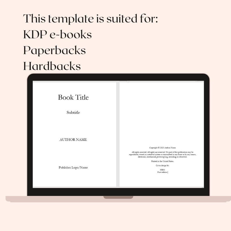 KDP Book Template 5.5 X 8.5 in Microsoft Word - Easy to Use E-book ...