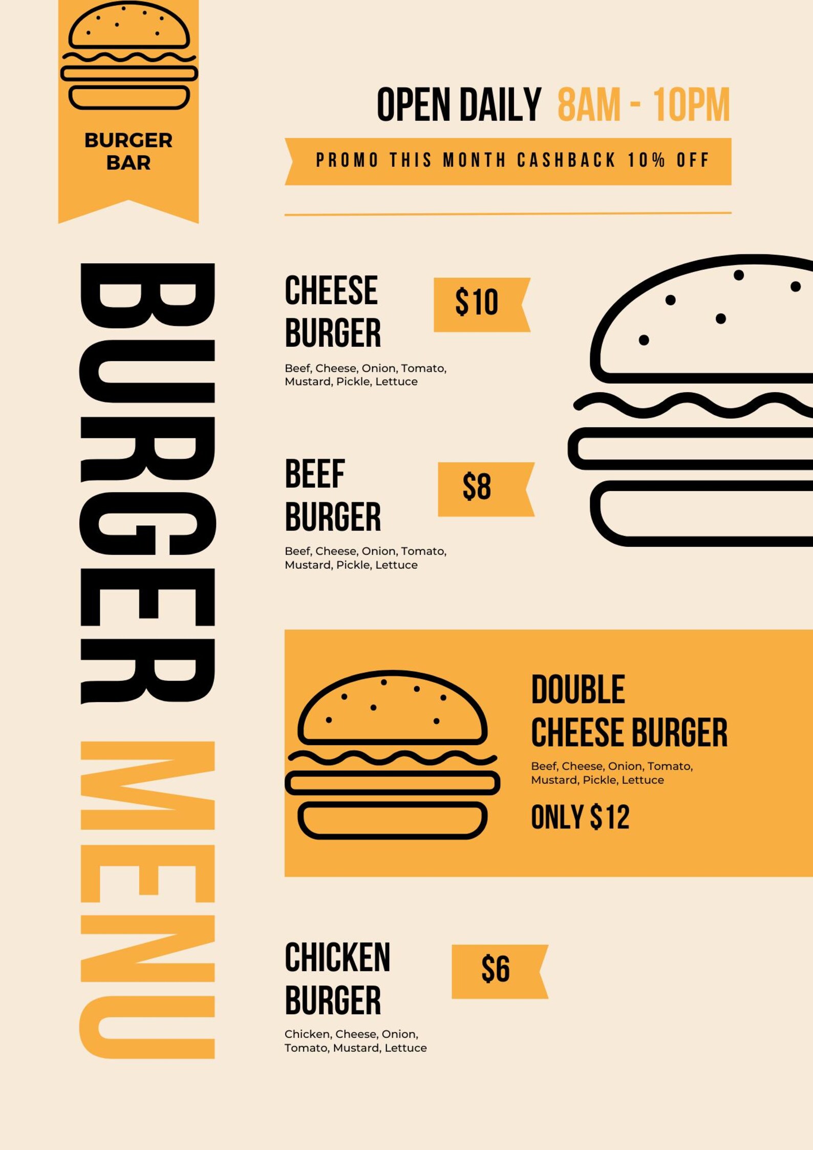 Burger Menu Template Burger Menu Fast Food Truck Menu Food Menu ...