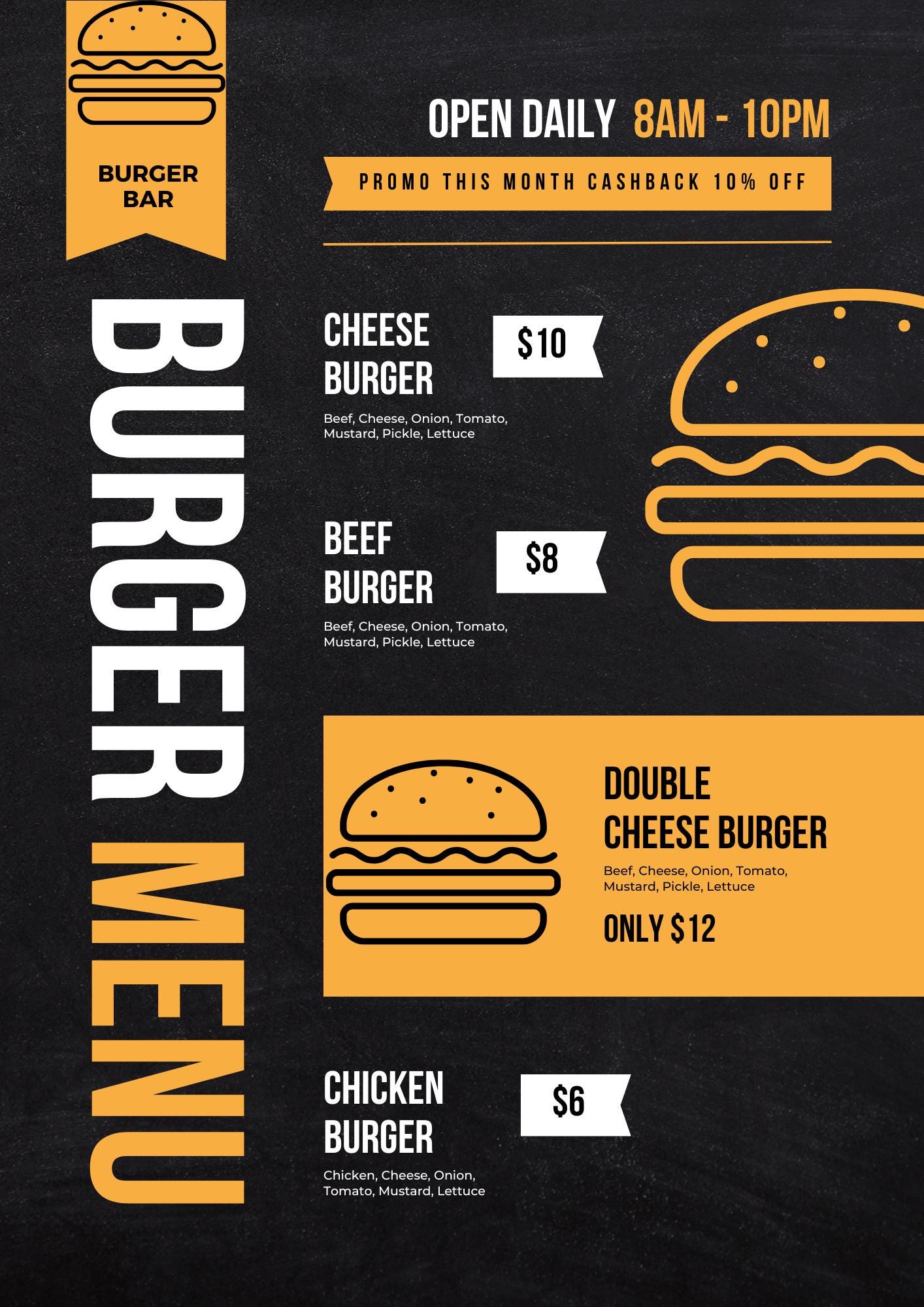 Burger Menu Template Burger Menu Fast Food Truck Menu Food Menu ...