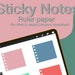 6 Digital Ruler Sticky Notes Stickers, iPad Sticky Note, Goodnotes ...