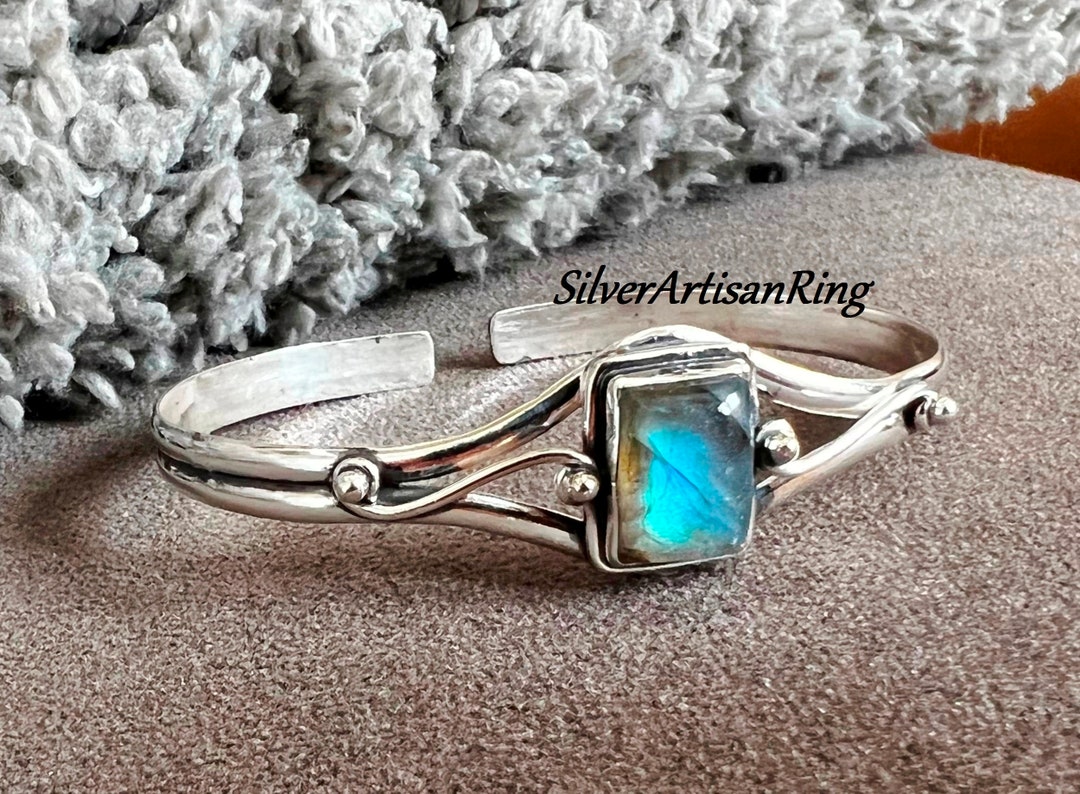 Labradorite Bangle~ Gemstone Bangle~ 925 Silver Bangle~ Stylish Bangle ...