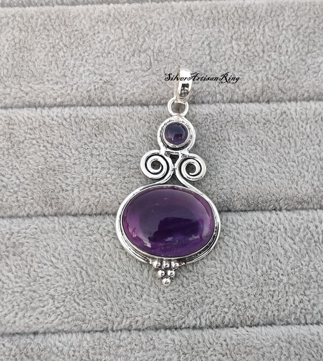 Amethyst Pendent, 925 Sterling Silver Pendent, Woman Pendent ,handmade ...