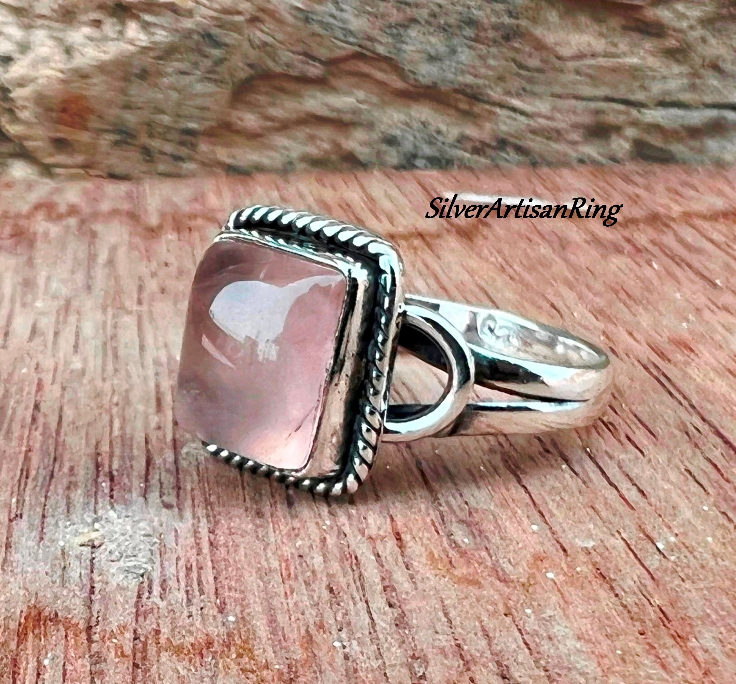 Rose quartz ring Etsy
