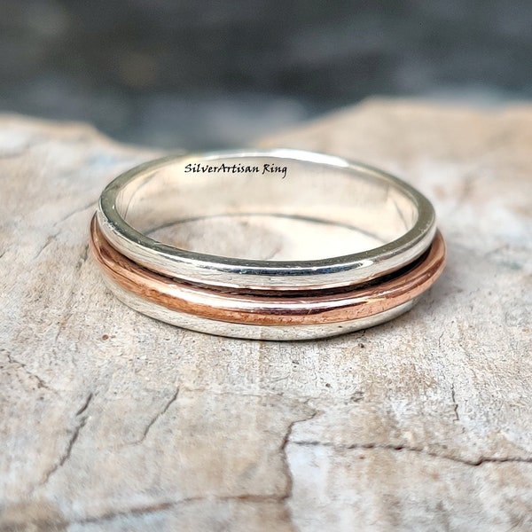 Men Sterling Silver Fidget Ring - Etsy