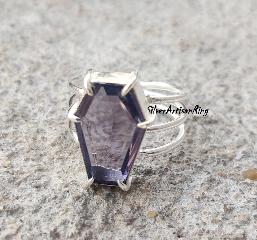 Anillo de amatista Anillo de plata de ley 925 Anillo hecho a mano ...