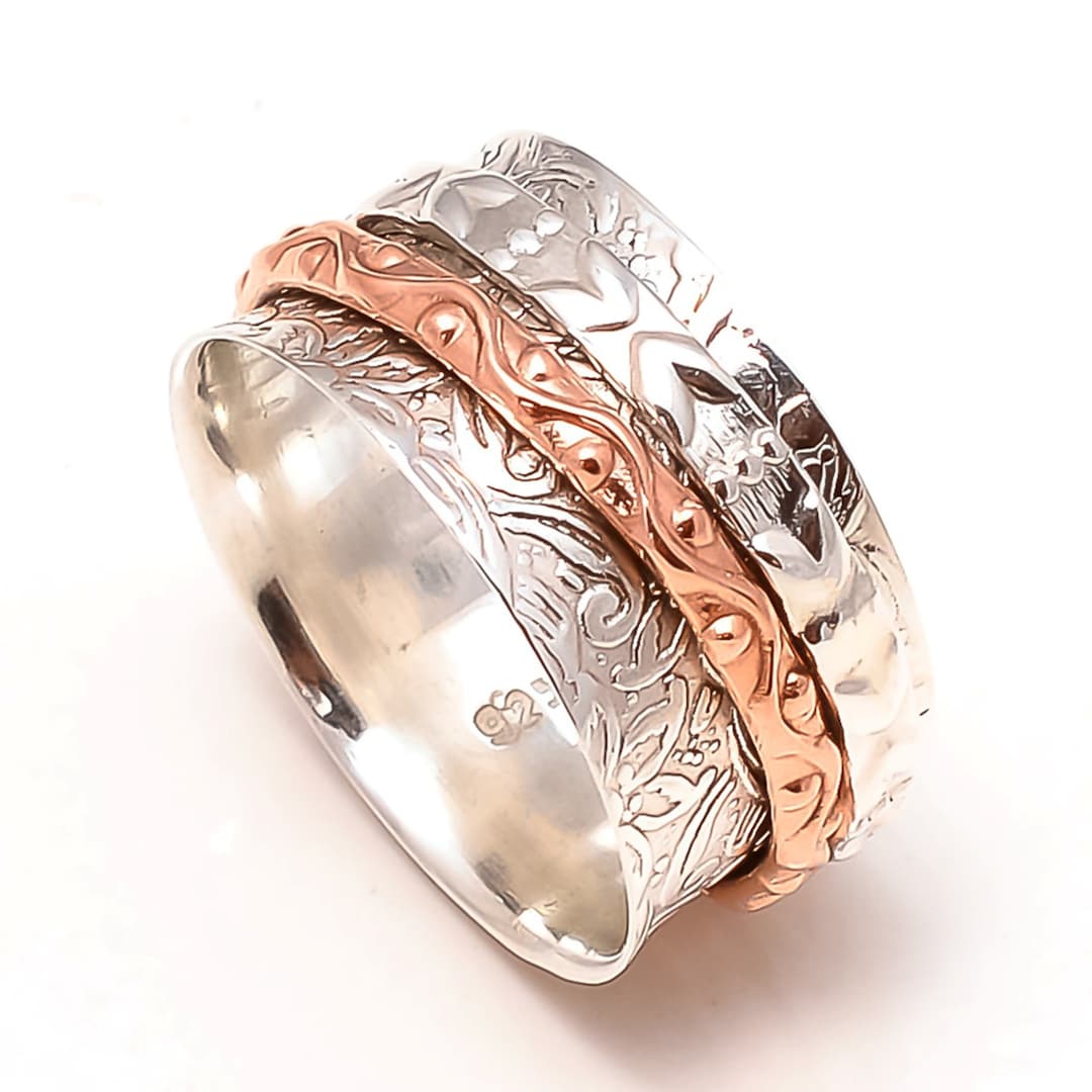 Spinner Ring Meditation Silver Ring 925 Sterling Silver Statement Ring ...