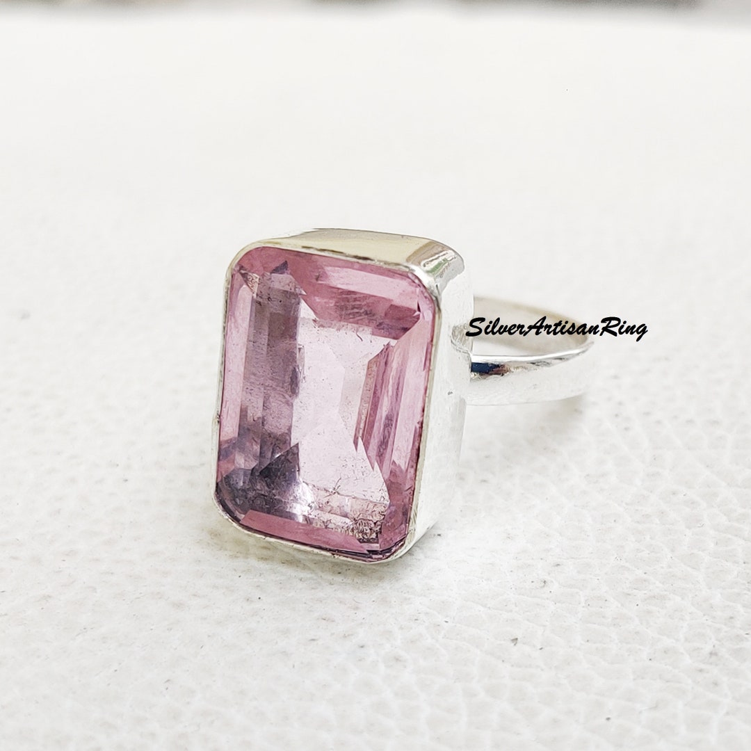 Rose Quartz Ring ~ 925 Sterling Silver Ring ~ Handmade Ring ~ Bohemian ...