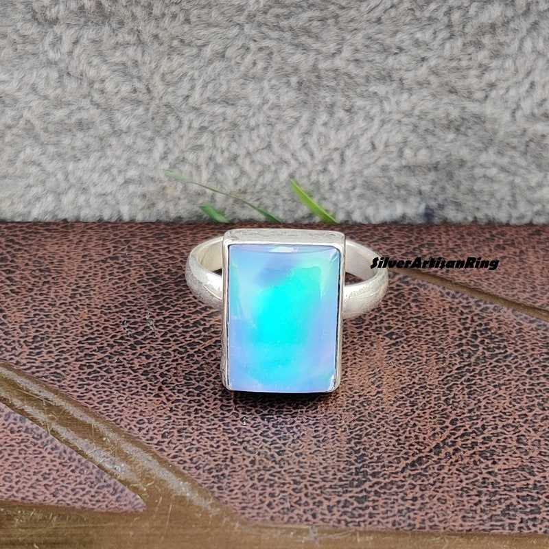 Rectangle Opal Ring - Etsy