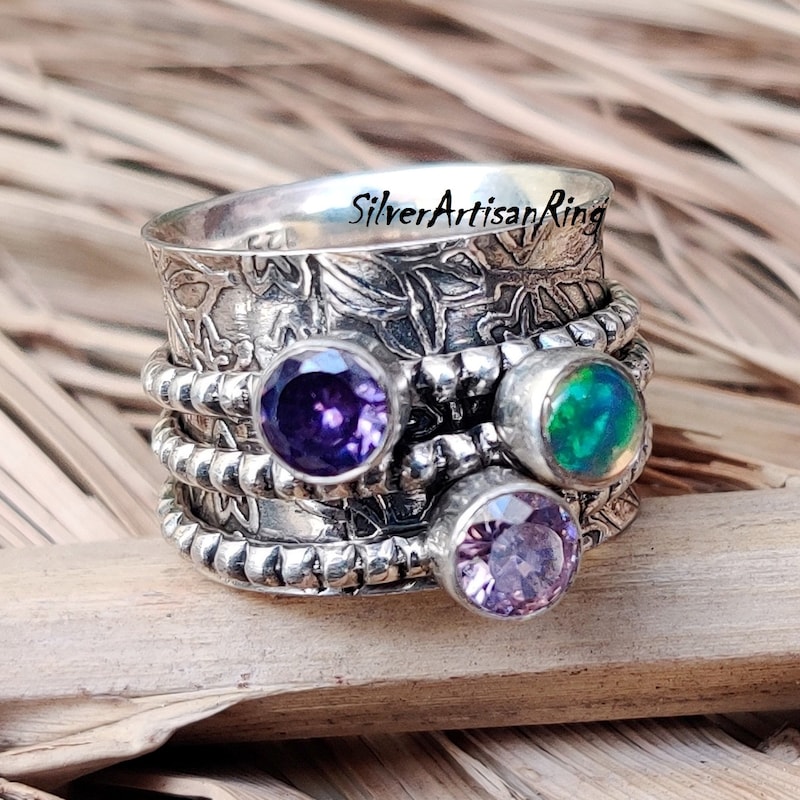 Opal Quartz Silver Ring - Etsy