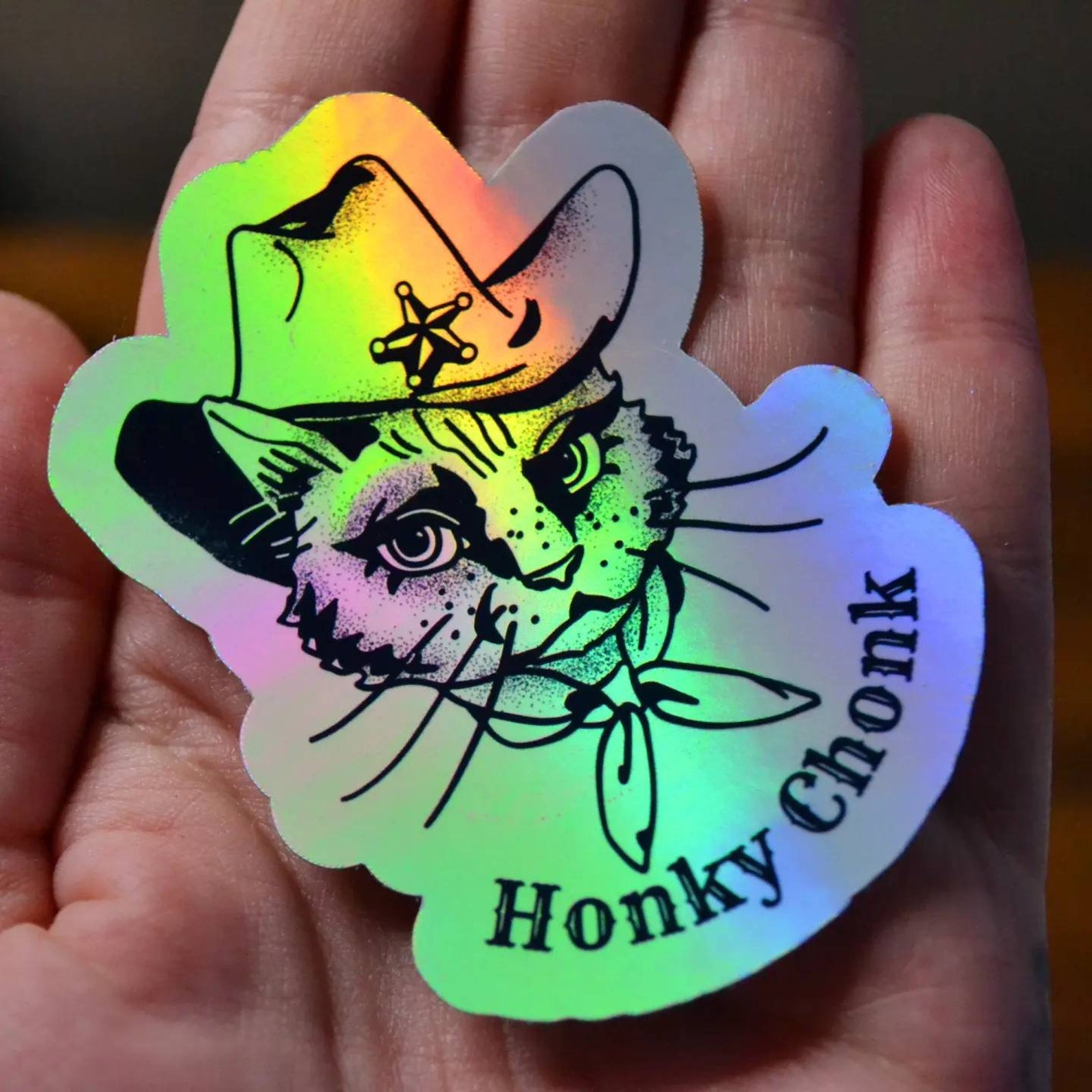 Honky Chonk Cat Cowboy Western Sticker Hydroflask Journal Planner Cute ...