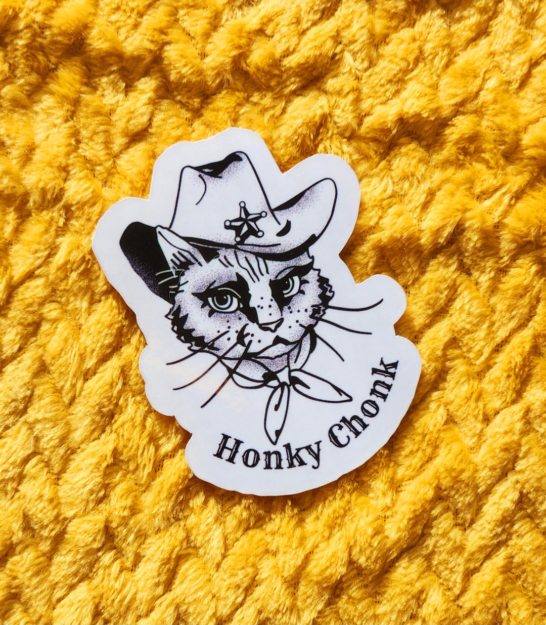 Honky Chonk Cat Cowboy Western Sticker Hydroflask Journal Planner Cute ...