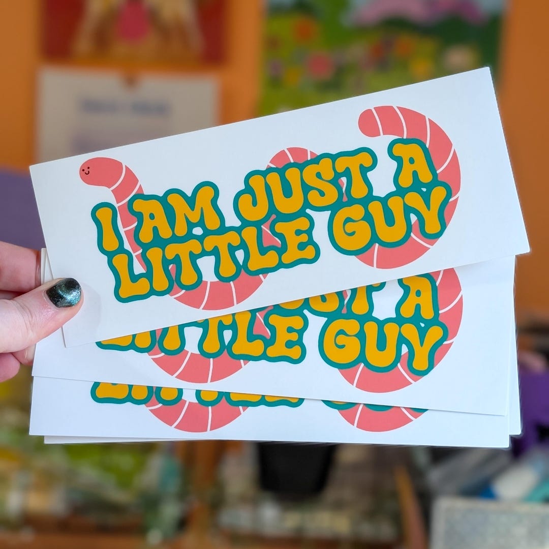 Worm Sticker Just a Little Guy Cute Planner Journal Hydroflask ...
