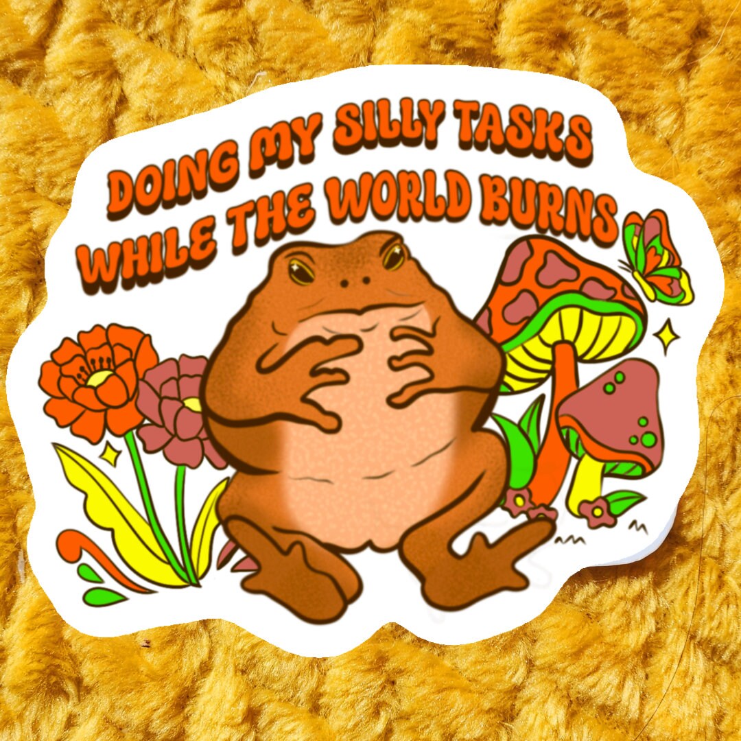 Frog Sticker Funny Meme Cute Froggies Sticker Glossy - Etsy