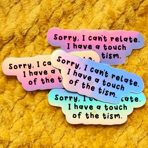 Tism Sticker Autism Neurodivergent Sticker Glossy Waterproof Hydroflask ...