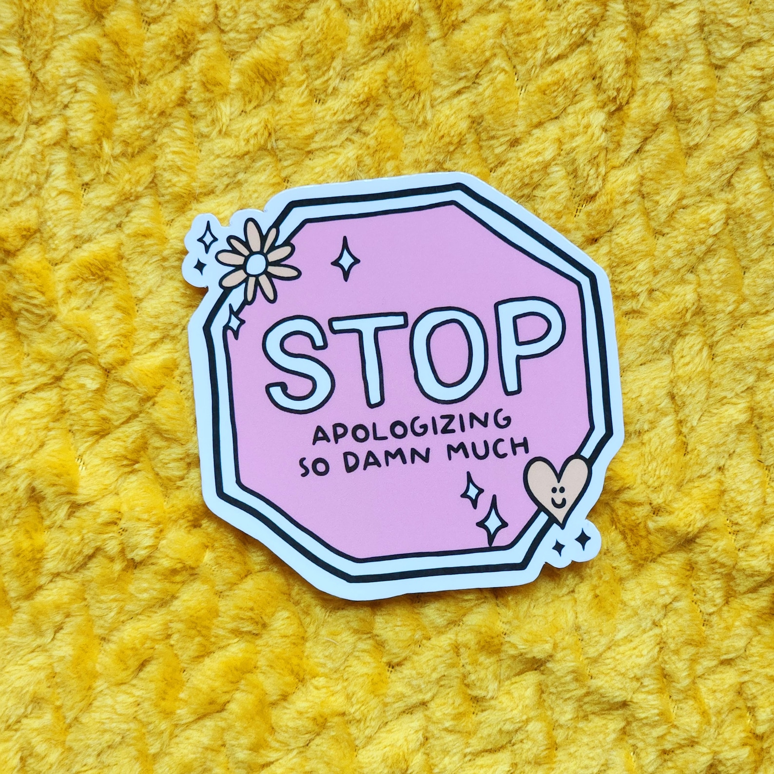 Stop Apologizing Sticker Cute People Pleaser Glossy Waterproof ...