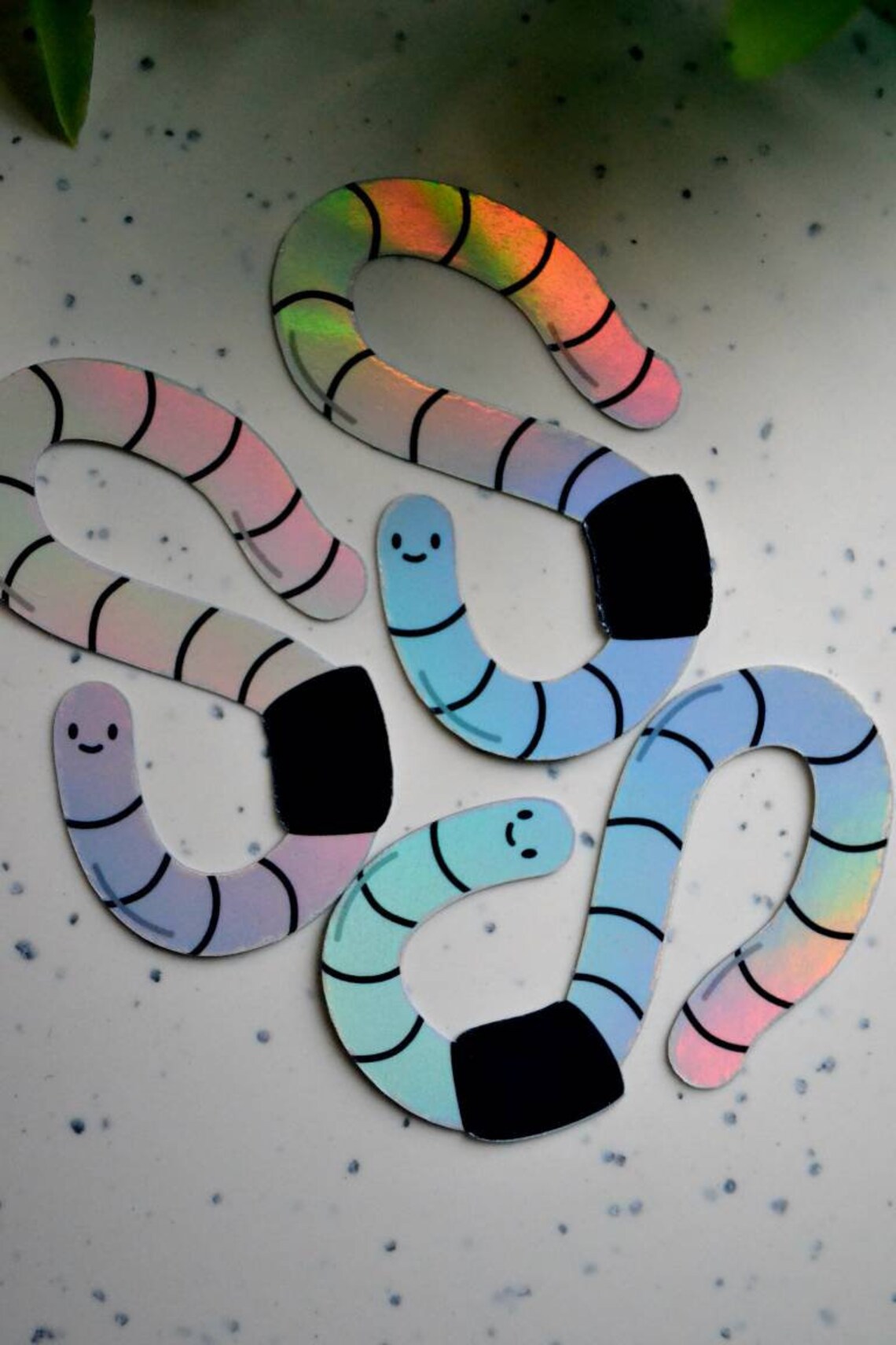 Holographic Worm Stickers Earthworm Nature Cute Planner - Etsy
