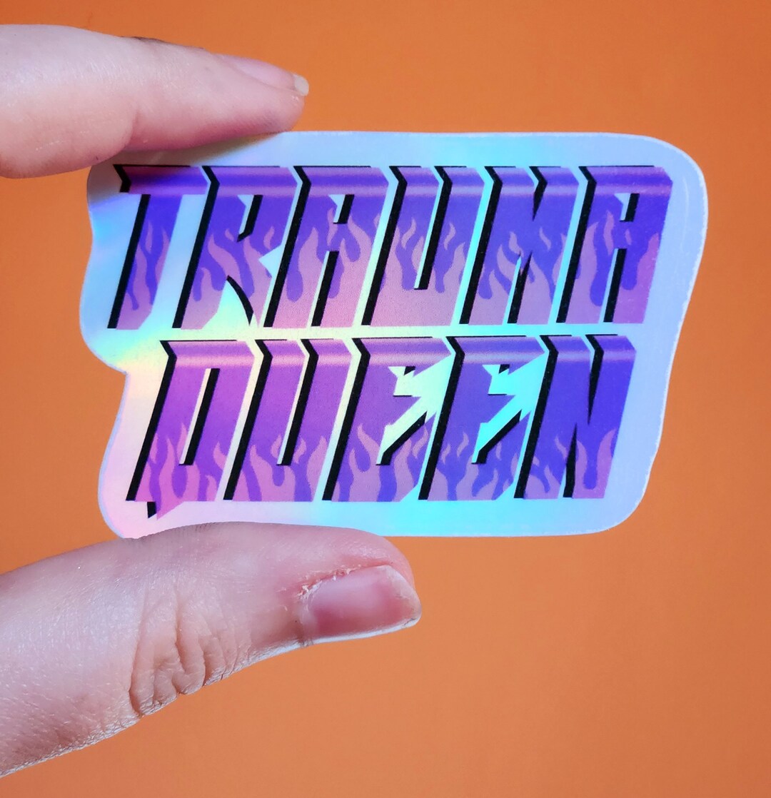 Trauma Queen Sticker Cute Depression Mental Illness Glossy Waterproof ...